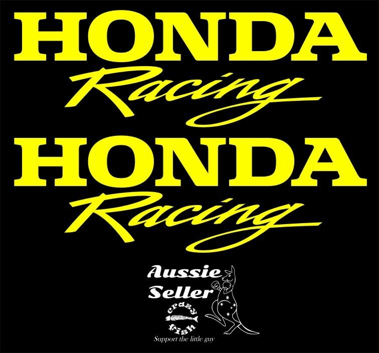 HONDA Racing tank decals TWO (2) 200 x 80 mm each choose your color ...