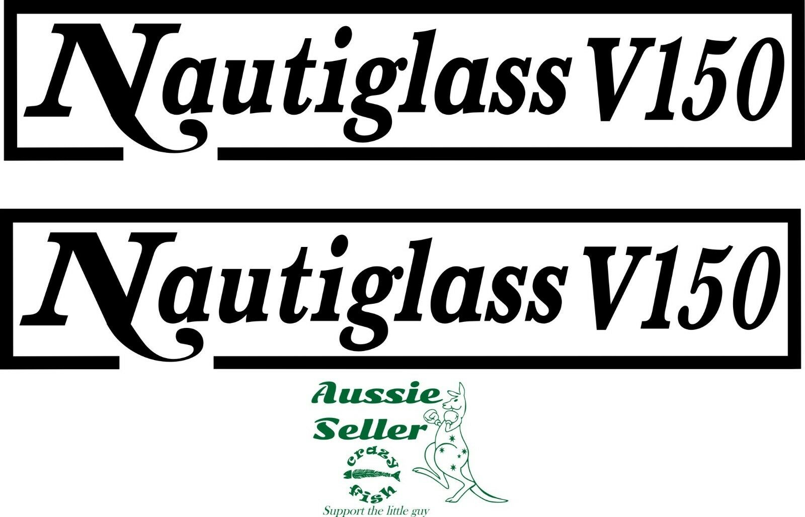 Nautiglass Boat decals TWO (2) 515 x 110 mm each CONFIRM your color ...