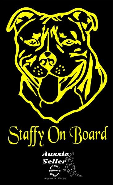 Staffy On Board vinyl decal 160 x 115 mm, choose your color - Crazy Fish