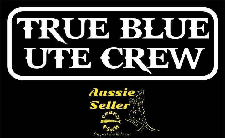 True Blue Ute Crew vinyl decal 240 x 85 mm choose your color - Crazyfish