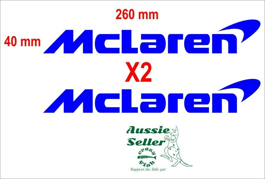 McLaren vinyl decals TWO (2) 260 x 40 mm each, choose your color ...