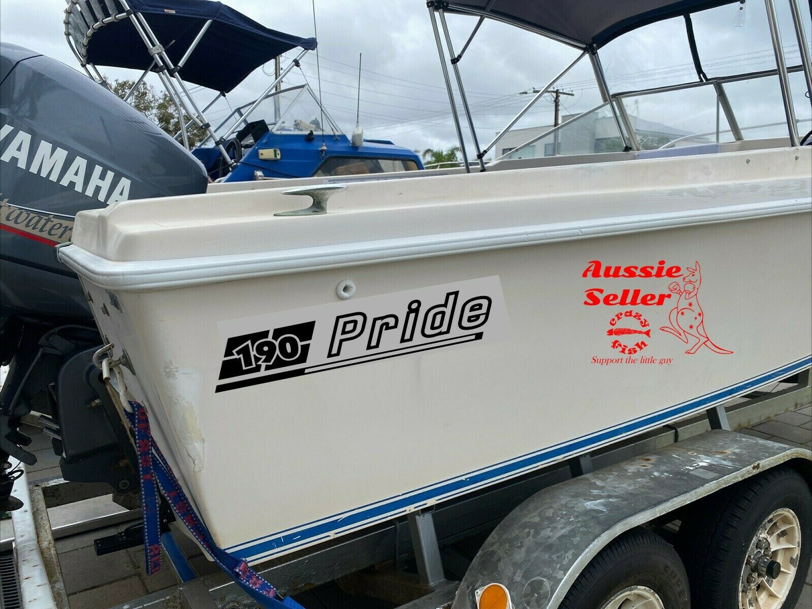 Pride 190 retro Boat decals TWO (2) 515 x 110 mm CONFIRM your color ...