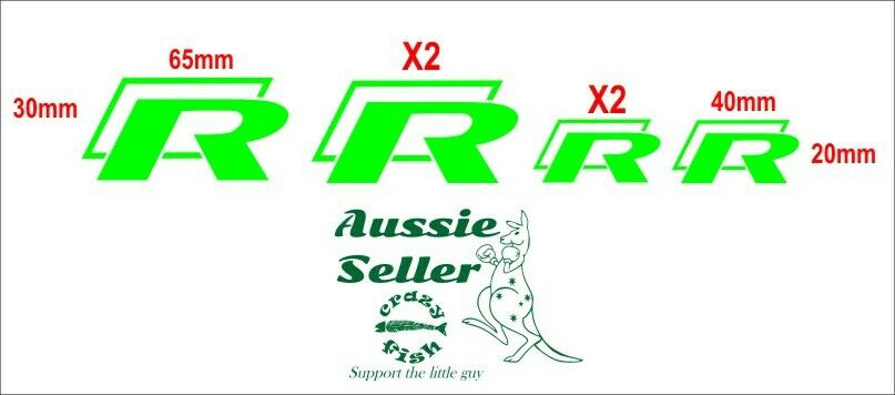 VW R vinyl caliper decal kit FOUR (4) decals sizes in pics - Crazy Fish
