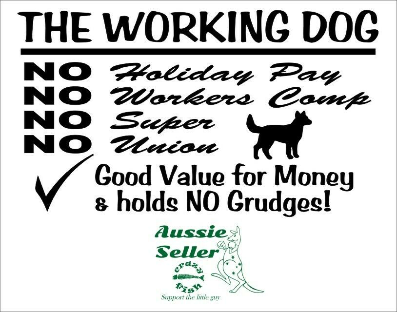 The Working Dog vinyl decal 260 x 150 mm, choose your color - Crazy Fish