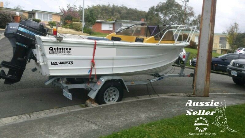 QUINTREX Boats Laze About 4.5 vinyl decals FOUR (4) CONFIRM your color ...