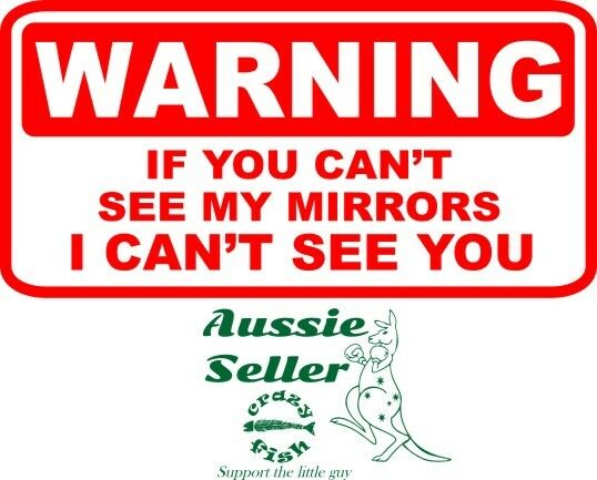 Warning MIRRORS decal 250 x 125 mm CONFIRM your color - Crazy Fish