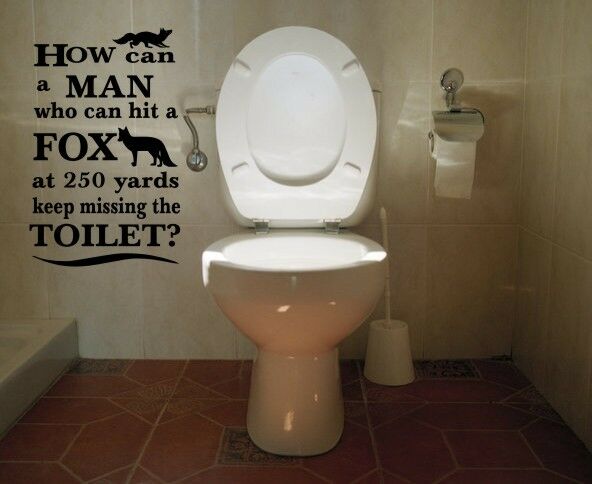 Fox Hunting Toilet Wall decal 320 x 440 mm choose your color - Crazy Fish