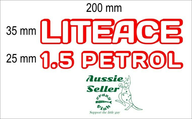 Toyota LITEACE 1.5 PETROL vinyl cut decals TWO (2) sizes in pics *NO ...