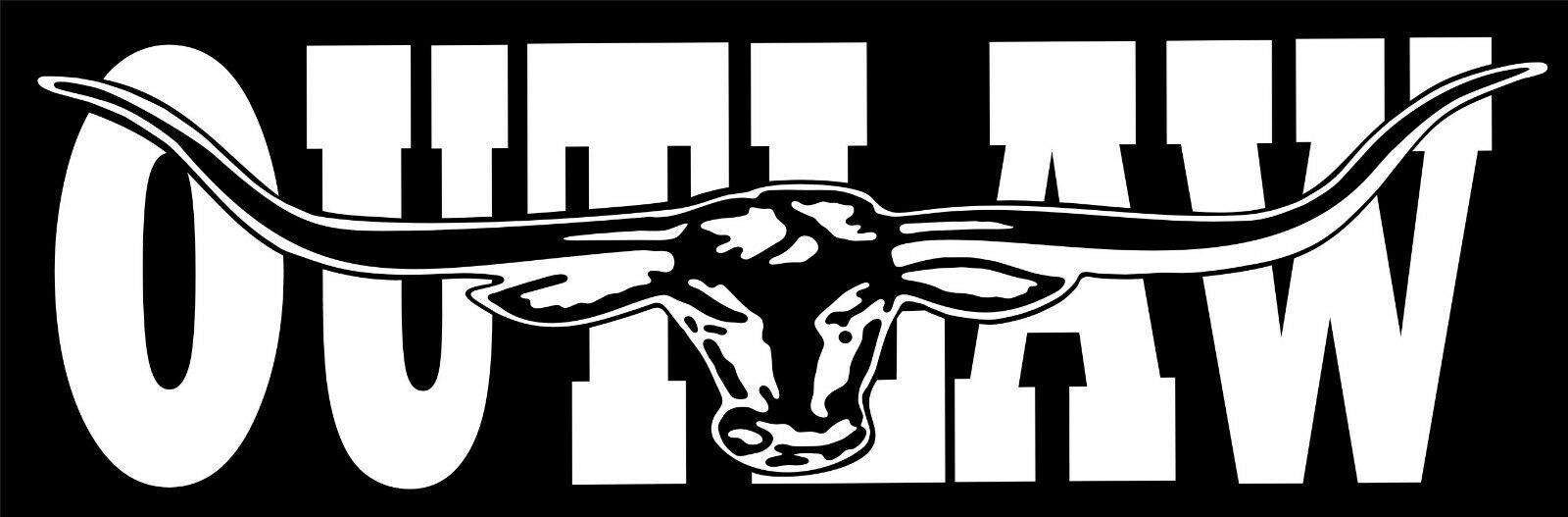 Outlaw Longhorn decal 1100 x 275 mm choose your color - Crazy Fish