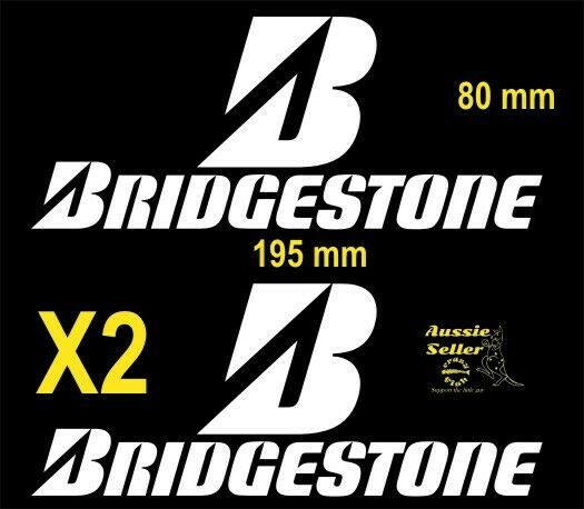 Bridgestone vinyl decals TWO (2) 195 x 80 mm each choose your color ...