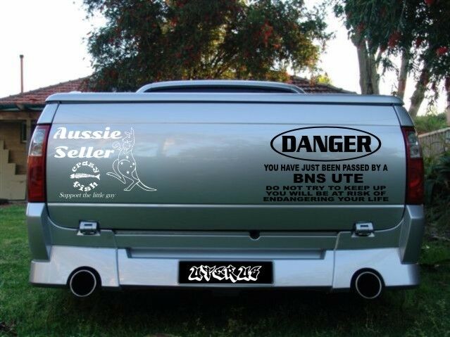 DANGER BNS UTE vinyl decal Large 500 x 300 mm CONFIRM your color ...