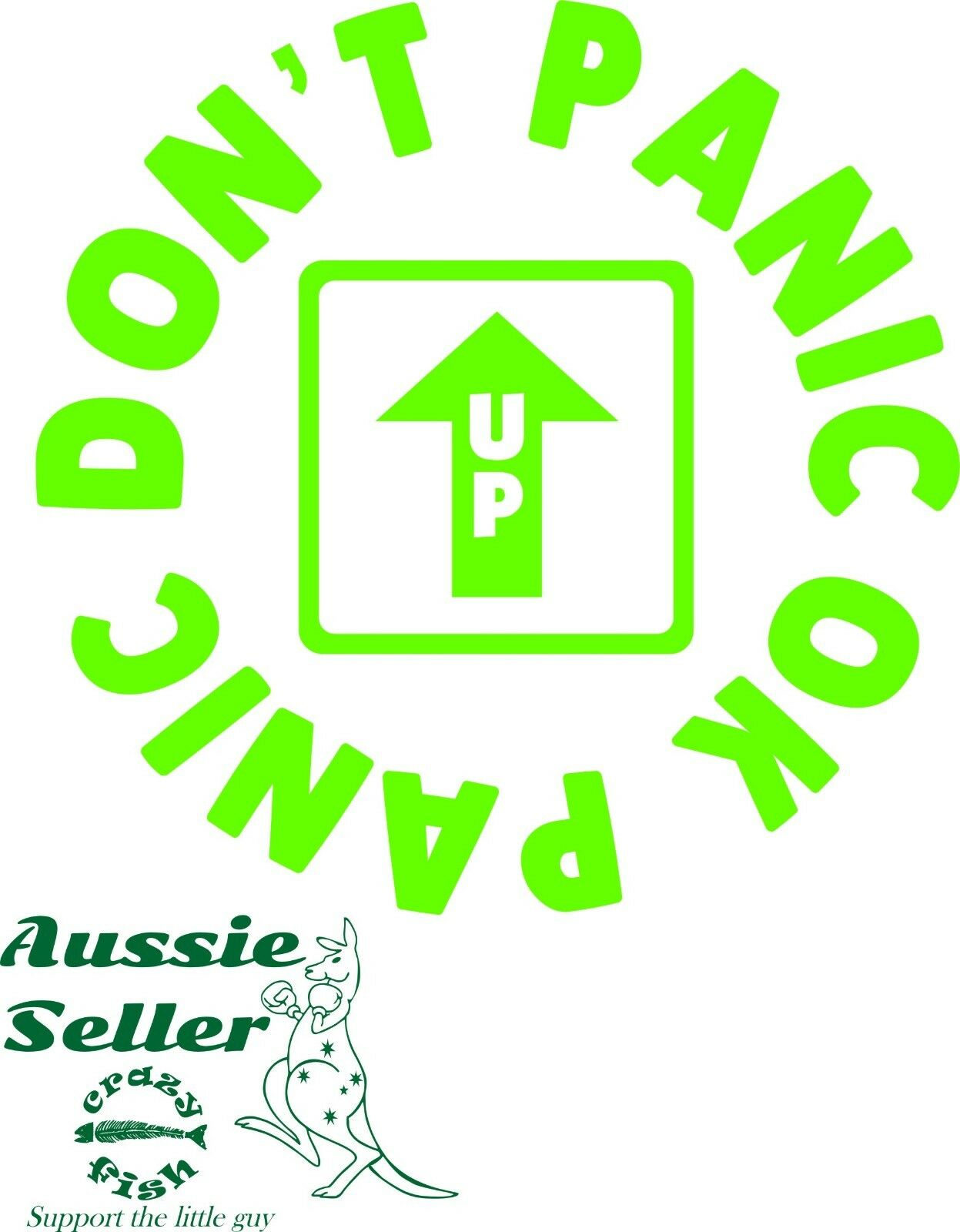 Don't Panic funny decal 160 mm choose your color - Crazy Fish