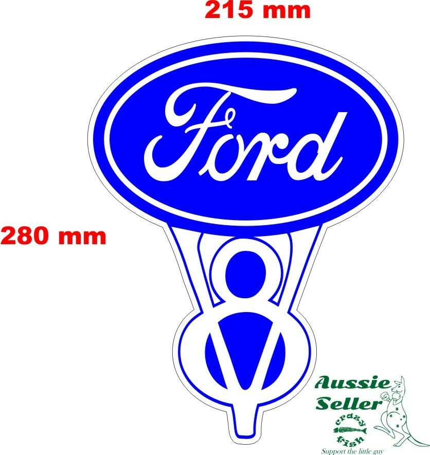 Ford V8 retro Sticker 280 x 215 mm - Crazyfish