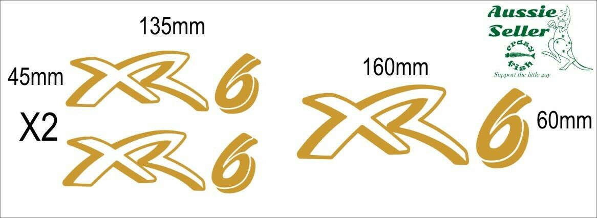 Ford XR6 vinyl decals THREE (3) choose your color - Crazy Fish