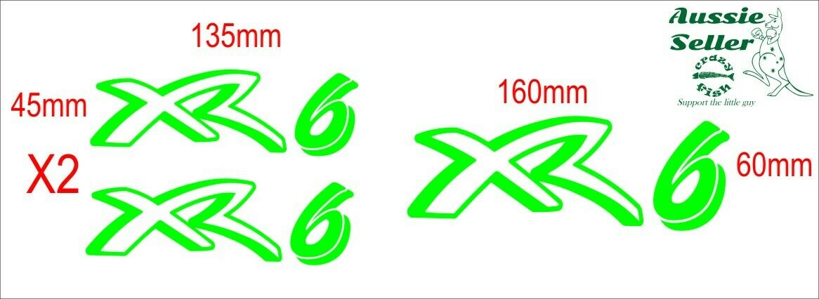 Ford XR6 vinyl decals THREE (3) choose your color - Crazy Fish