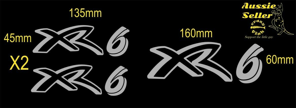 Ford XR6 vinyl decals THREE (3) choose your color - Crazy Fish
