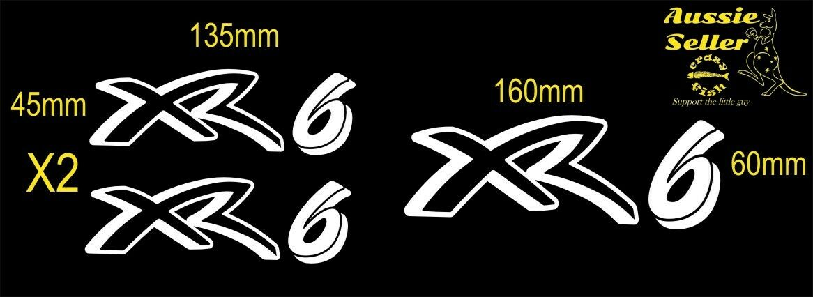Ford XR6 vinyl decals THREE (3) choose your color - Crazy Fish