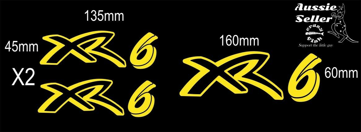Ford XR6 vinyl decals THREE (3) choose your color - Crazy Fish