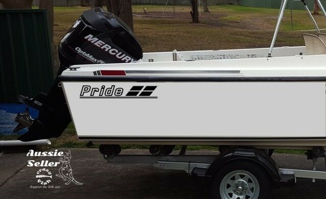 Pride boat decals TWO (2) 500 x 115 mm each choose your color - Crazy Fish