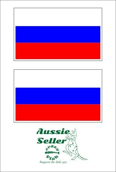 Russian Flag Stickers TWO (2) 100 x 60 mm each - Crazy Fish