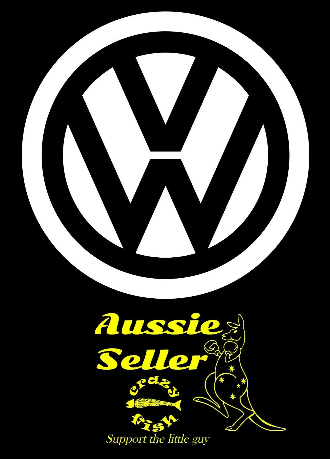 VW vinyl decal 160 mm choose your color - Crazy Fish